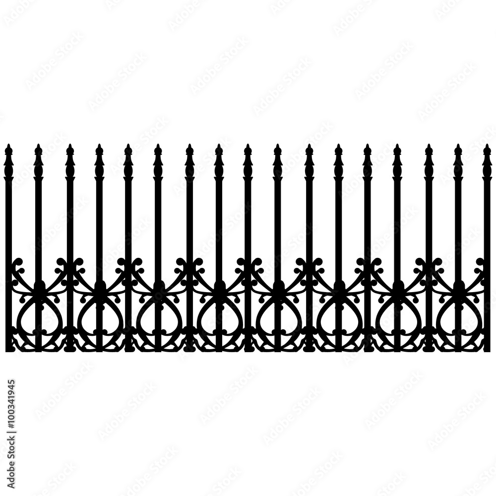 Wrought railing, fence Stock Vector | Adobe Stock