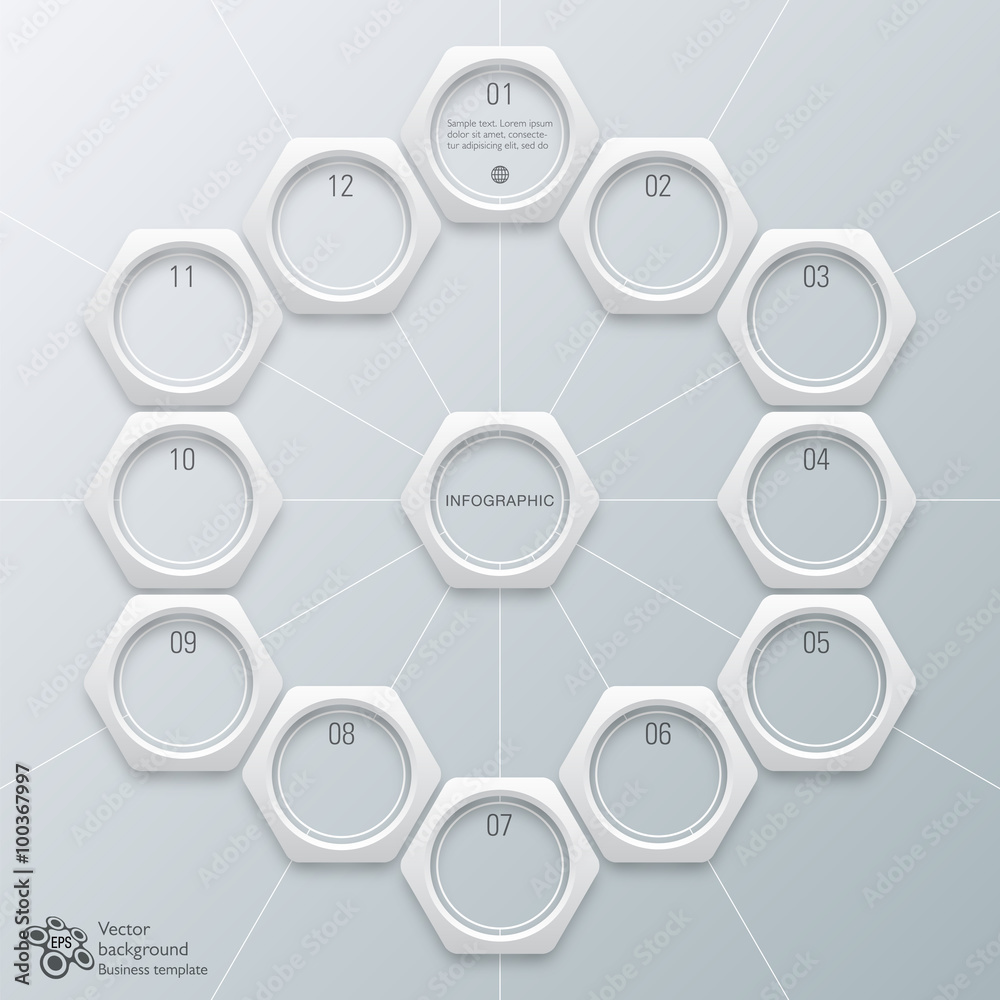 Infographics Vector Background #12-Step Process Stock Vector | Adobe Stock