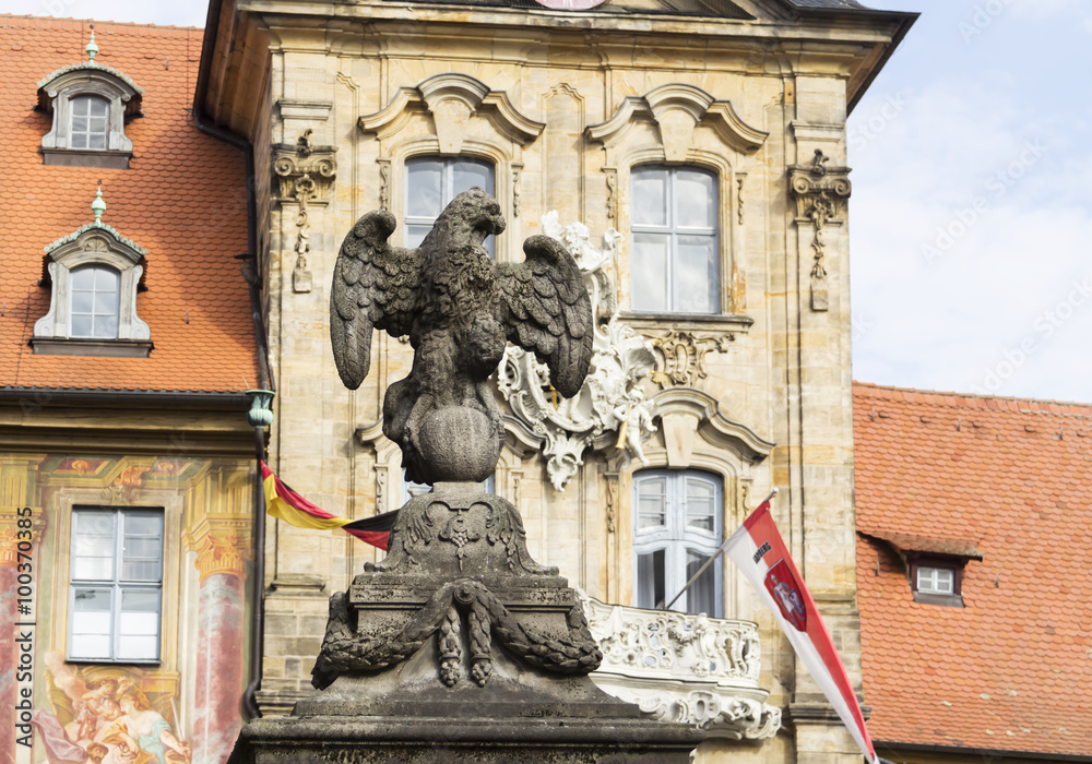 Picture of a medieval eagle statue in the Unesco World Heritage City of ...
