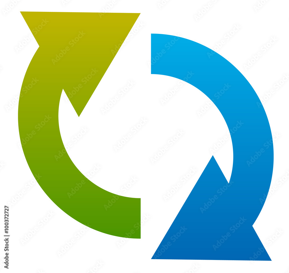 Circular arrow icon. Two curved arrows pointing against each oth Stock ...