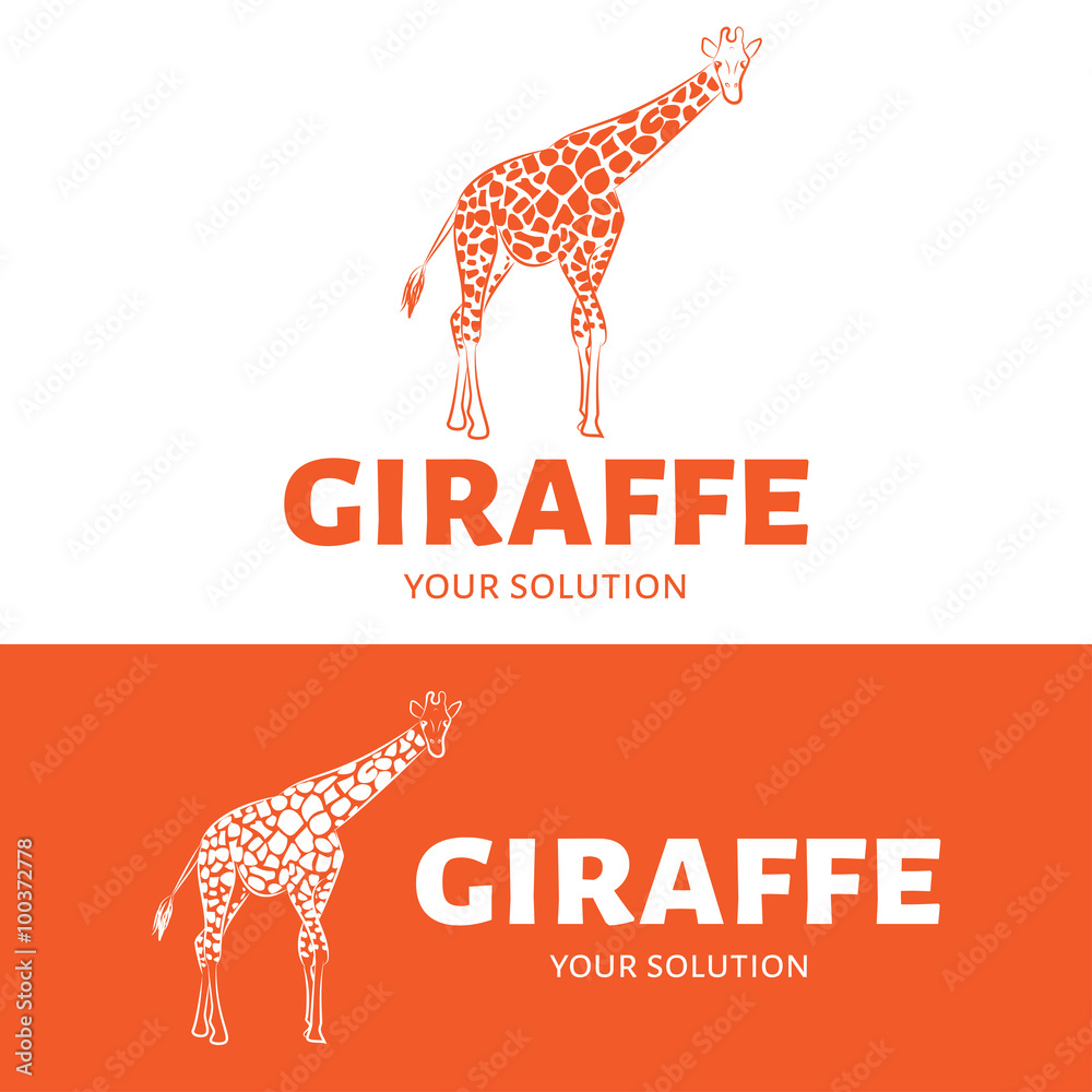 Giraffe vector logo. Brand logo in the form of a spotted giraffe Stock ...