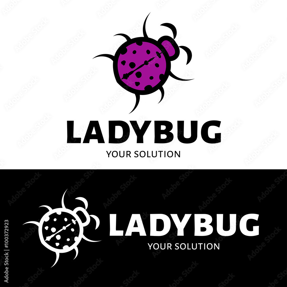 Ladybug logo. Black and purple options. Brand logotype. Stock Vector ...