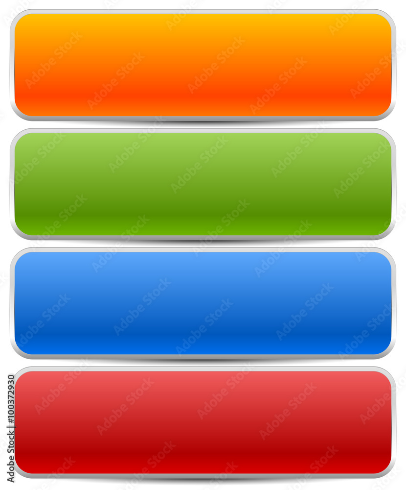 Long, horizontal button, banner backgrounds in several colors wi Stock ...