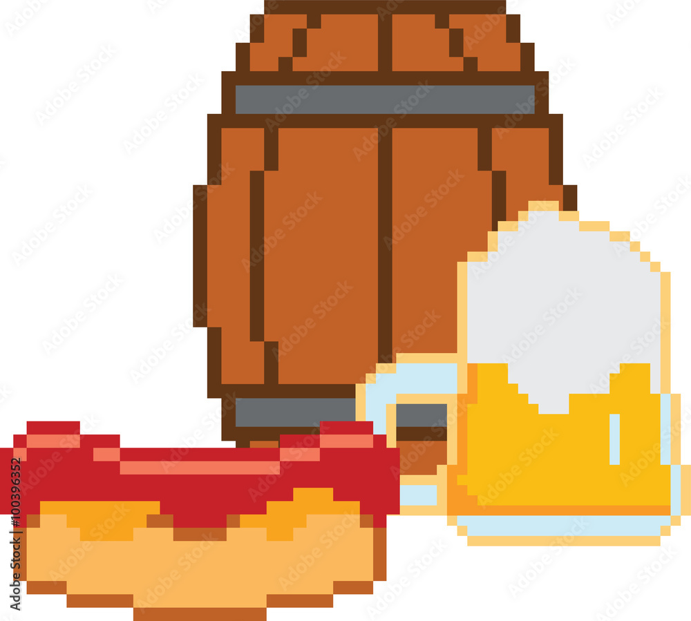 Beer. Pixel-art or 8-bit style Stock Vector | Adobe Stock
