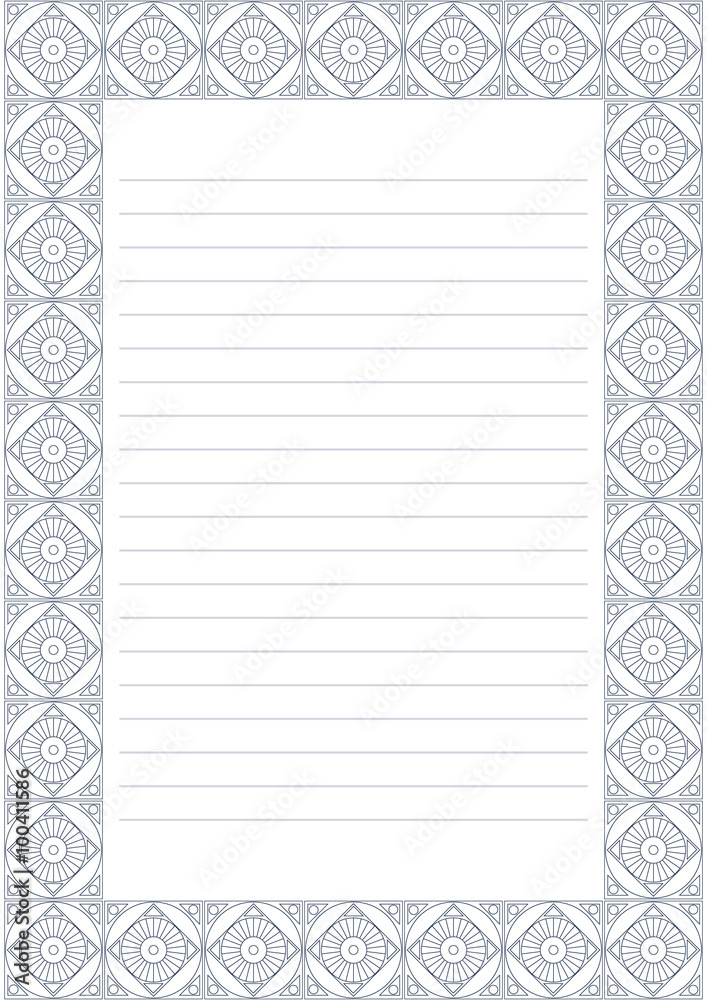 Vector blank for letter, card or charter. White paper form with pastel ...