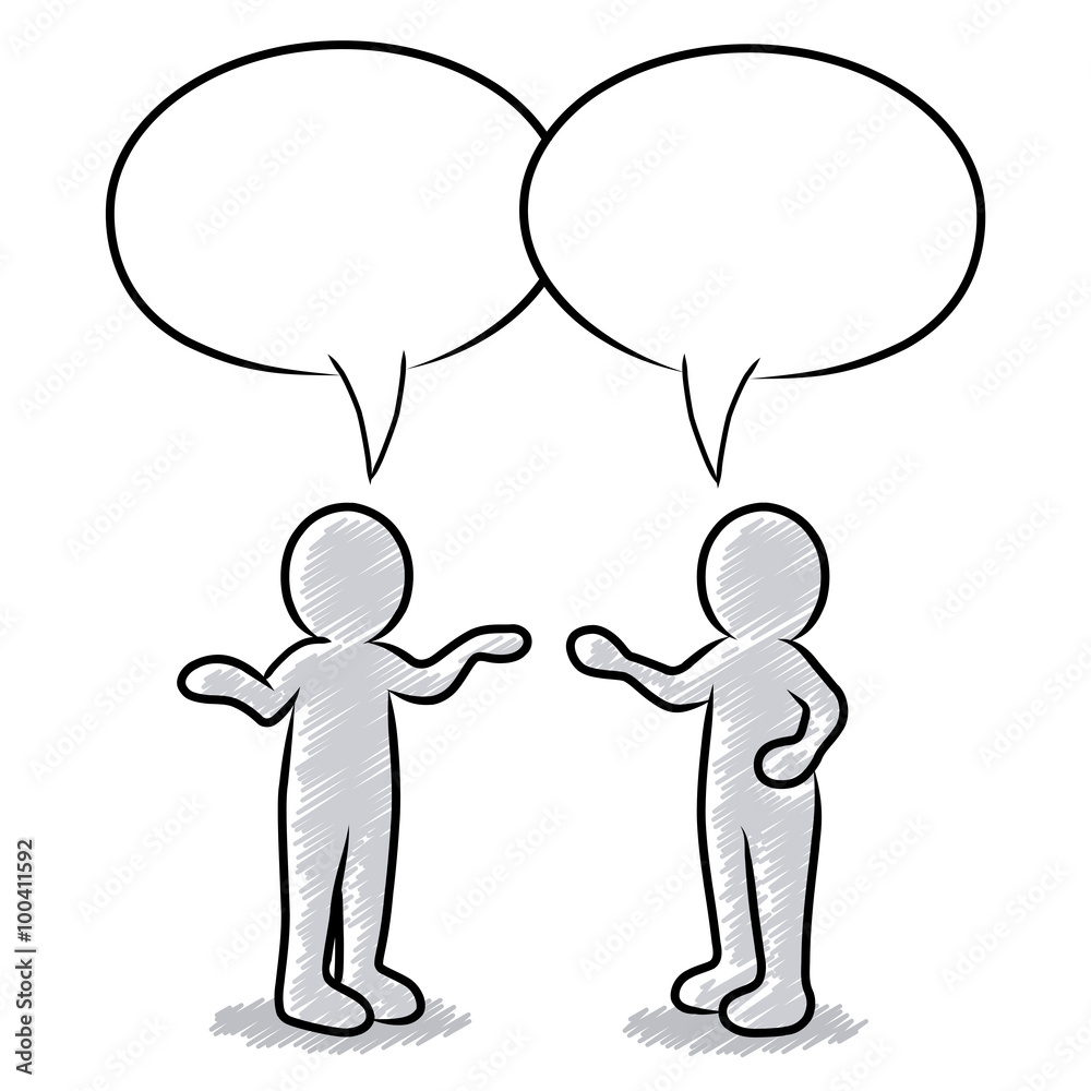 Stockvector Diskussion, Dialog, Verhandlung / Strichmännchen ... Stockvector Diskussion, Dialog, Verhandlung / Strichmännchen ...
