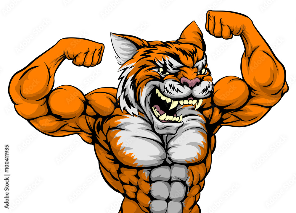 Tiger Man Mascot Stock Vector | Adobe Stock