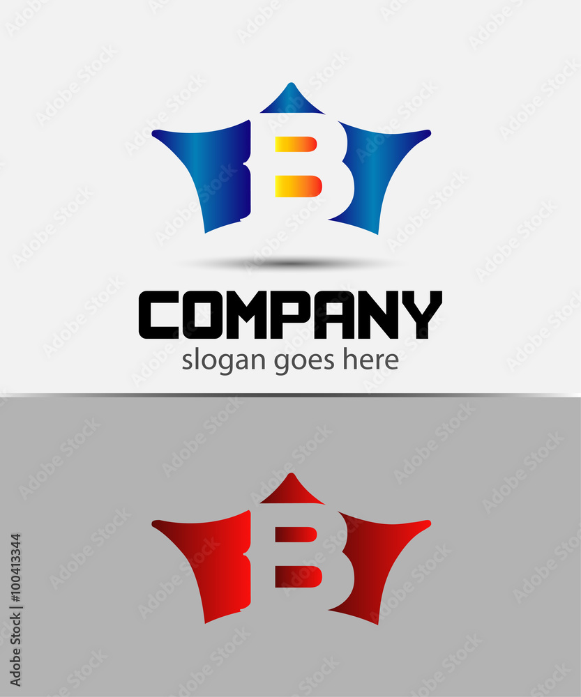 Sign the letter B Branding Identity crown logo design template Stock ...