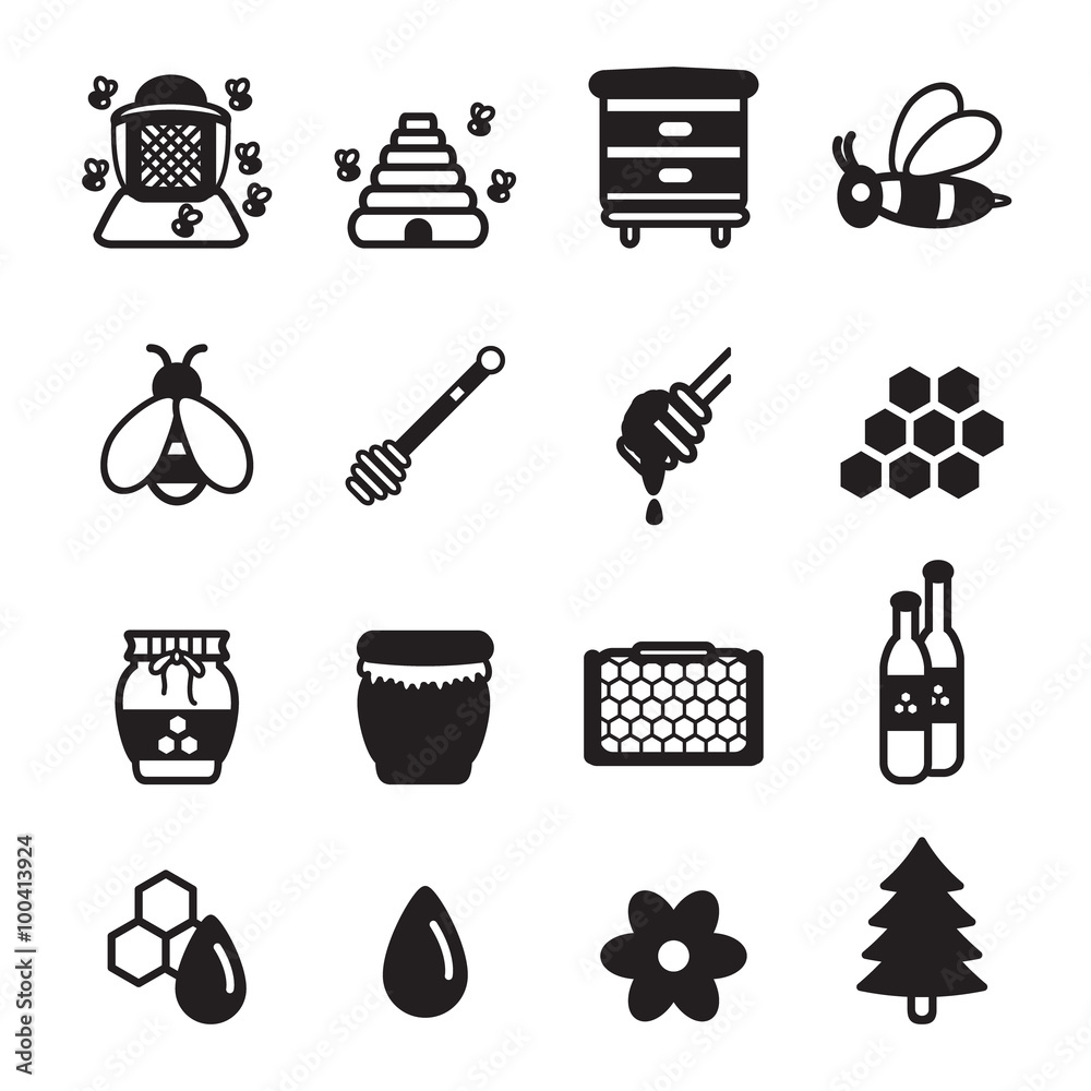 Honey icons set. Vector eps 10. vector de Stock | Adobe Stock