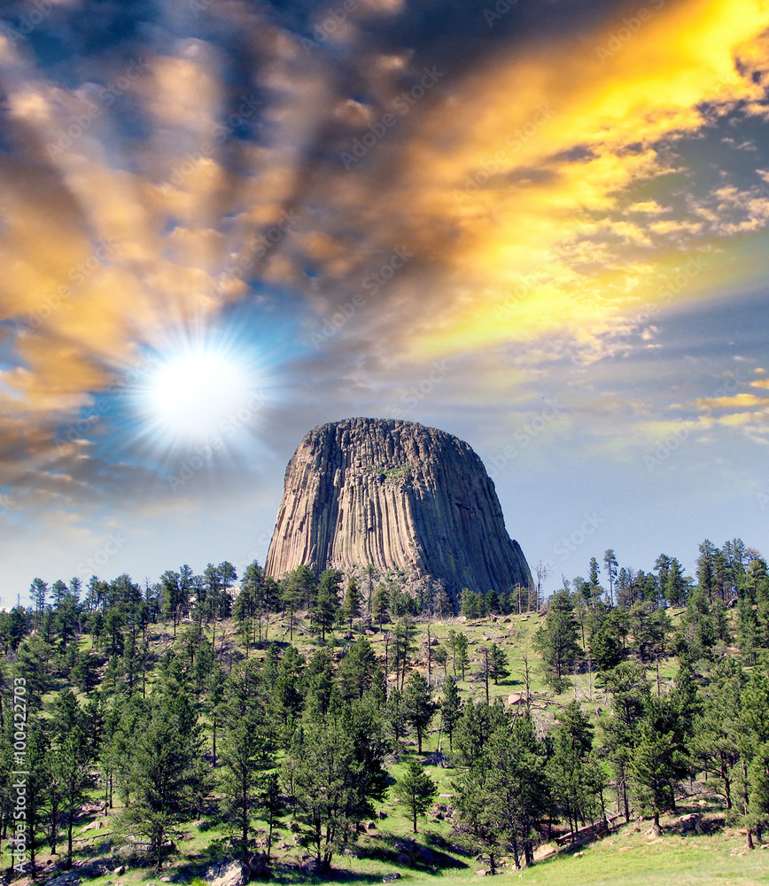 Devils Tower Mountain Stock Photo | Adobe Stock