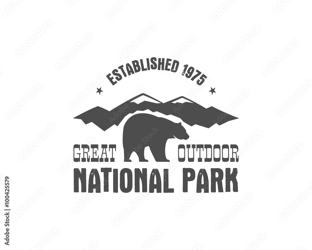 National park old style badge. Mountain explorer label. Outdoor ...
