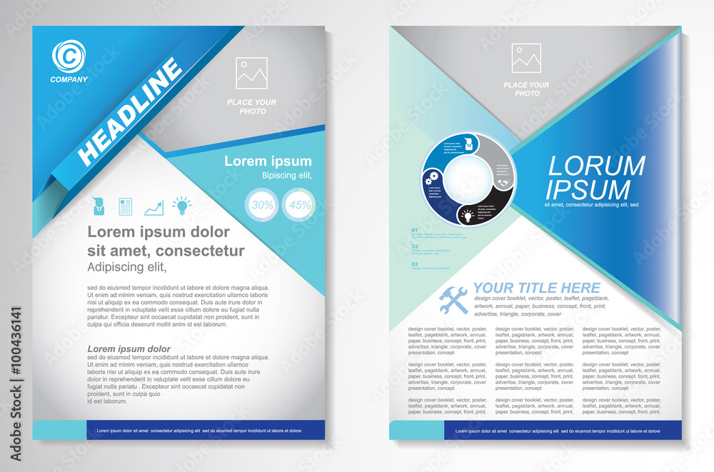 Vector Brochure Flyer design Layout template, size A4, Front page and ...