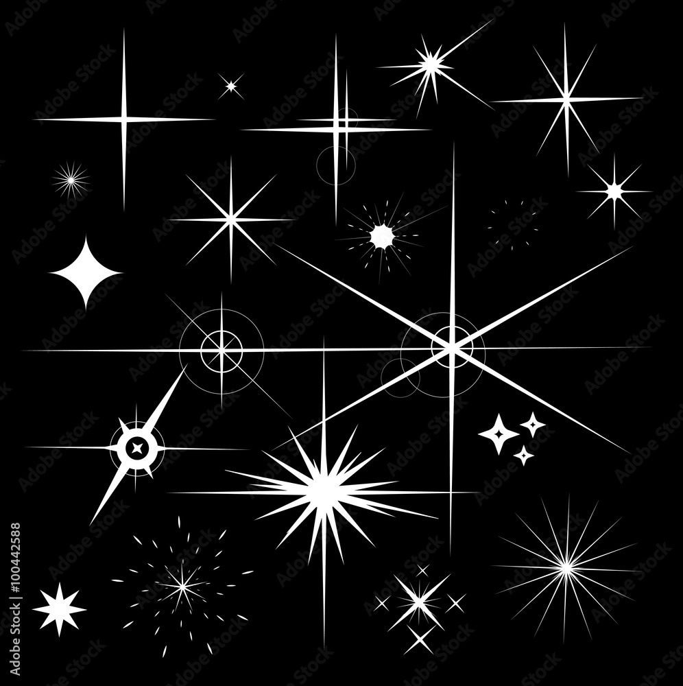 White Sparkles Black Background