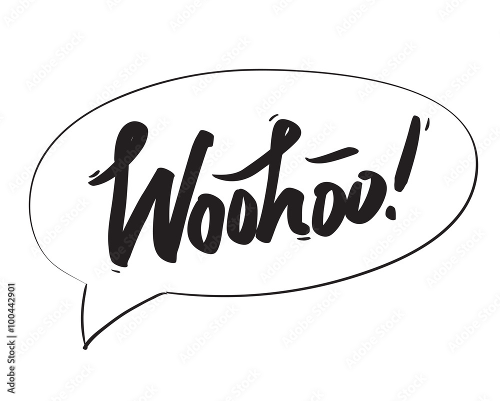 Woohoo text message bubble, vector background Stock Vector | Adobe Stock