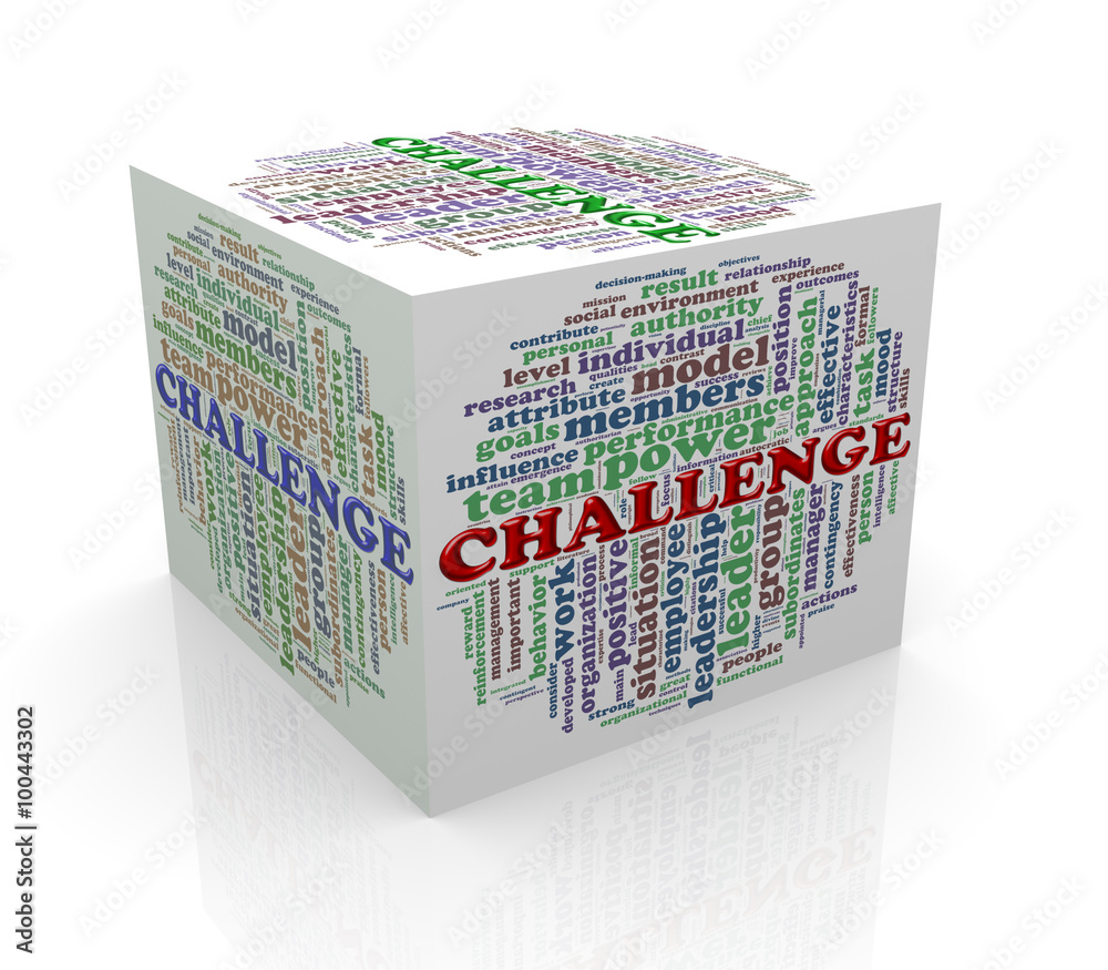 3d cube word tags wordcloud of challenge Stock-Illustration | Adobe Stock