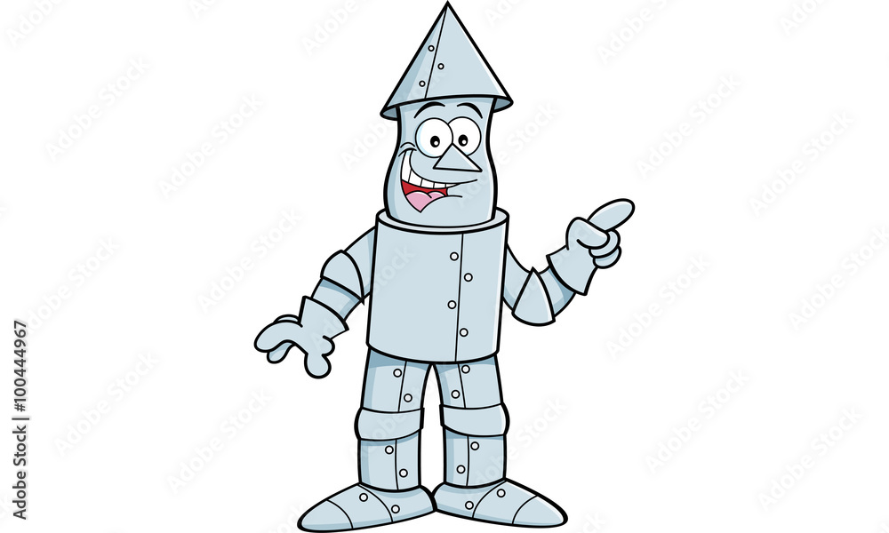 Cartoon illustration of a tin man pointing. Stock Illustration | Adobe ...