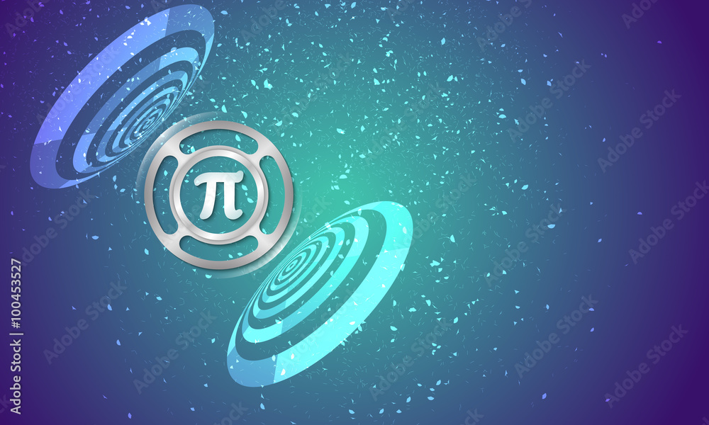 Vector abstract background with circular objects and pi symbol Stock ...