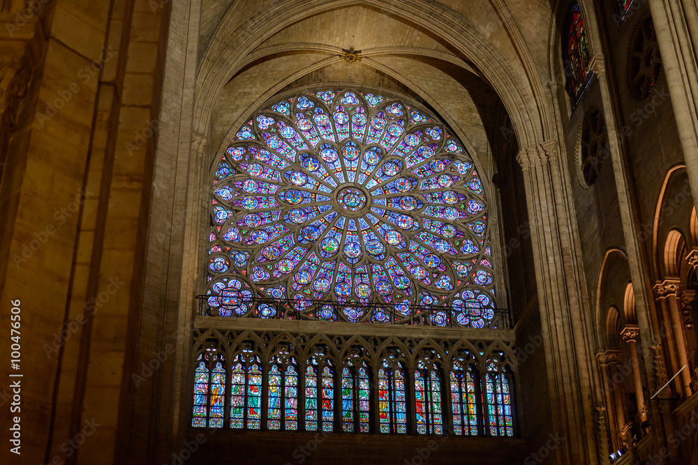 Interior view of Notre-Dame Cathedral, a historic Catholic cathedral ...