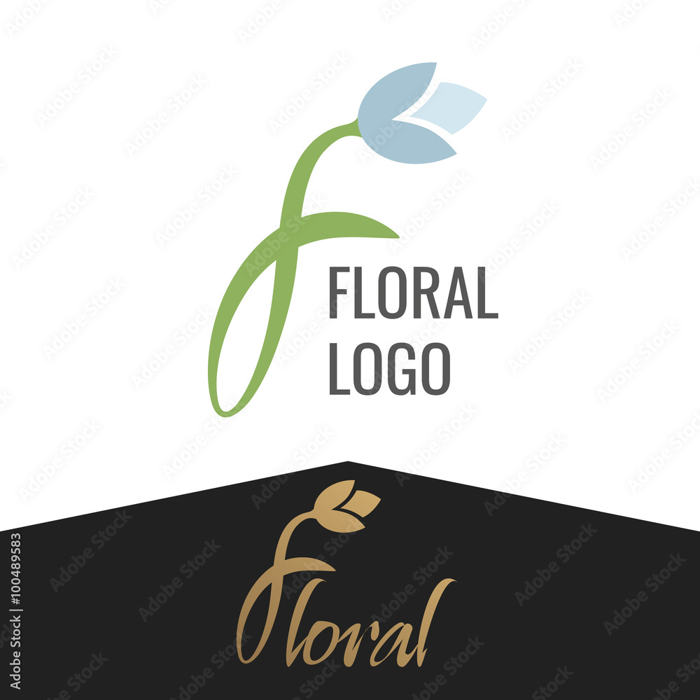 Abstract flower logo designs. Letter F logo. Stock Vector | Adobe Stock