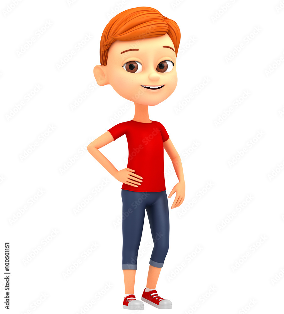 3d rendered illustration. Boy isolated on white background. Stock ...