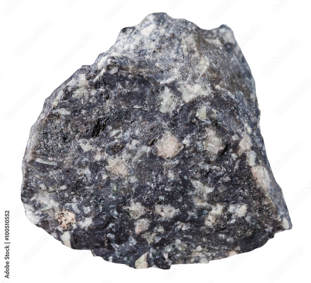specimen of Andesite mineral stone isolated Stock Photo | Adobe Stock