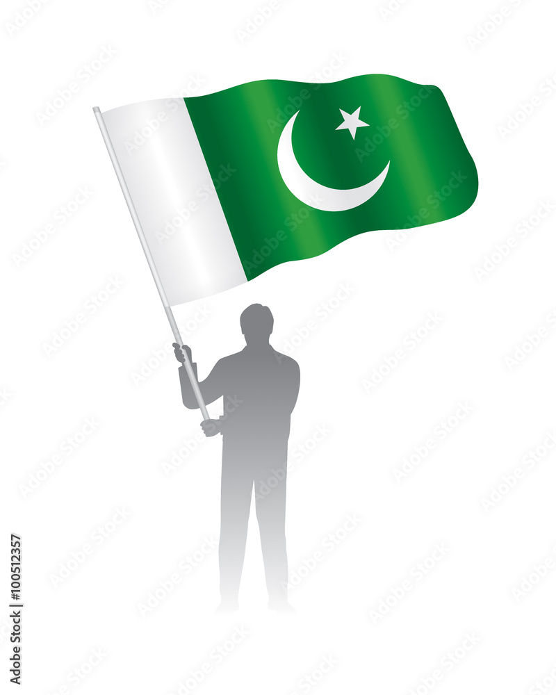 Young Man Holding Pakistani Flag, Vector Illustration Stock Vector ...