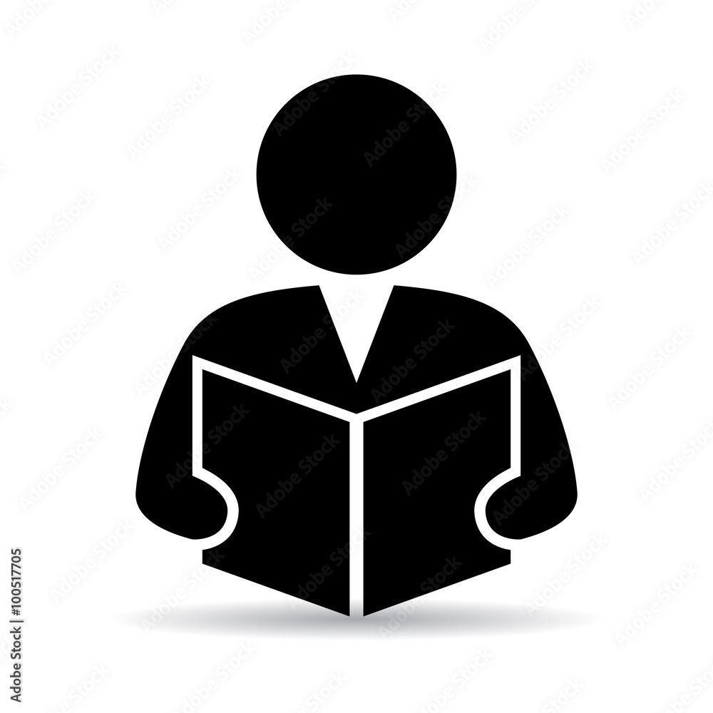 Reading student icon Stock Vector | Adobe Stock