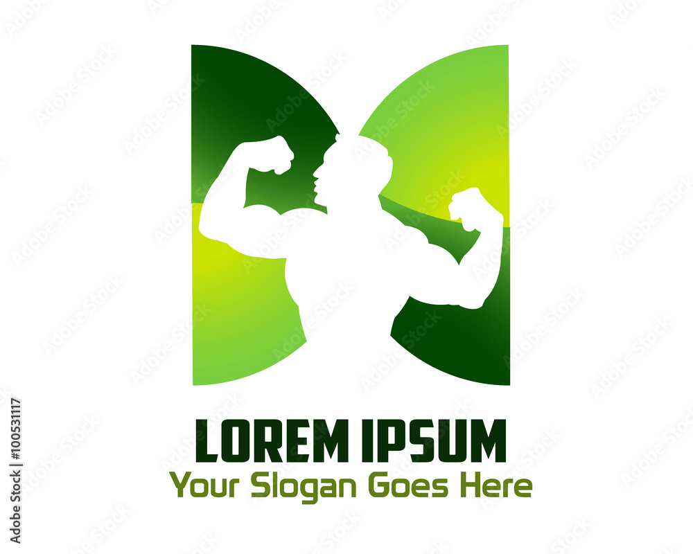 Muscular Man Logo Stock Vector | Adobe Stock
