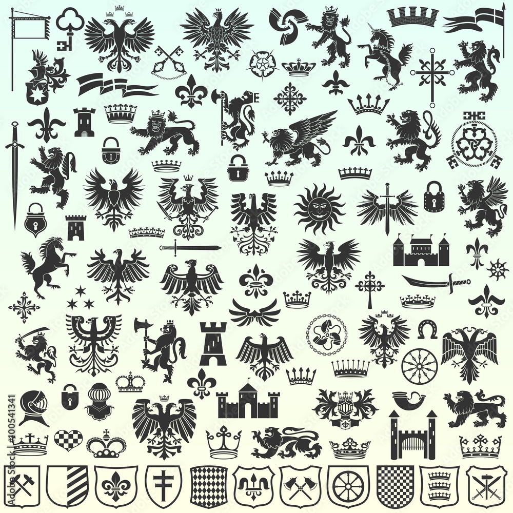 Heraldic Design Elements Stock Vector | Adobe Stock