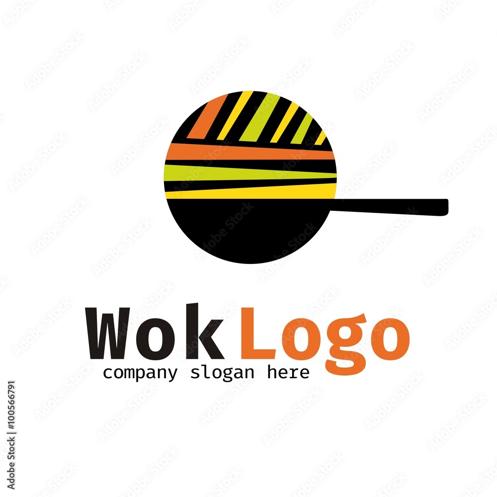 Vector of Wok icon. Asian frying pan. Symbols icon or logo for ...