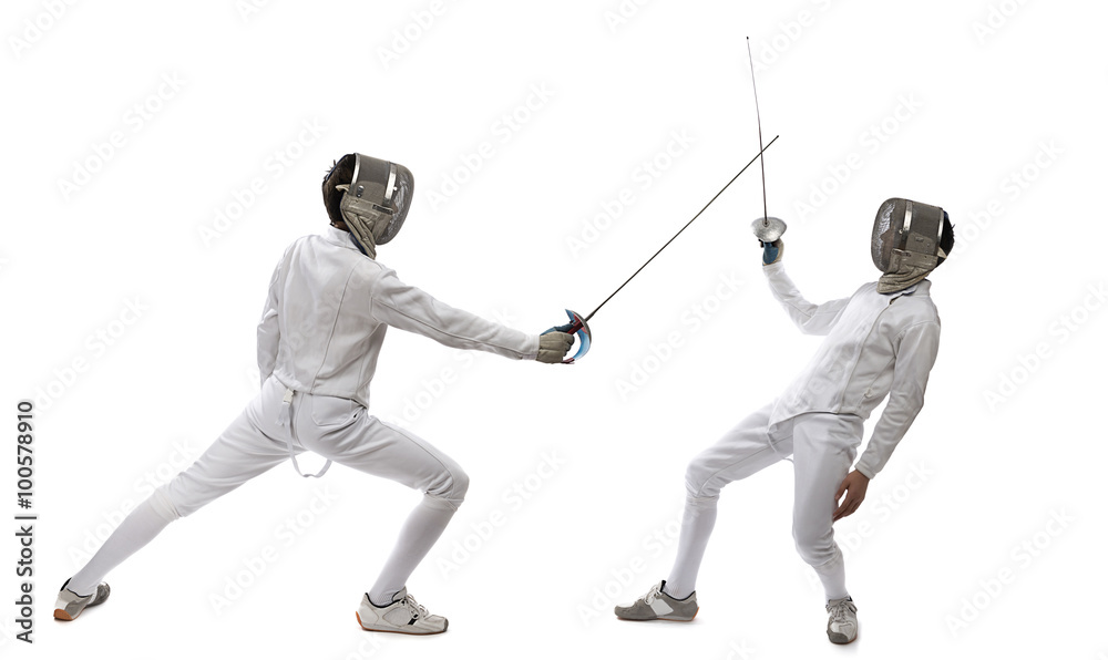 Epee or Sabre Fencing Players Stock Photo | Adobe Stock