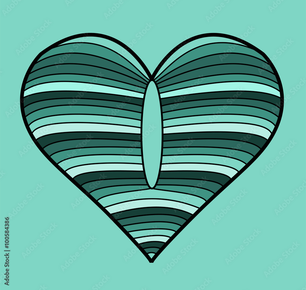 Stylized decorated heart vector on separate background, cuore ...