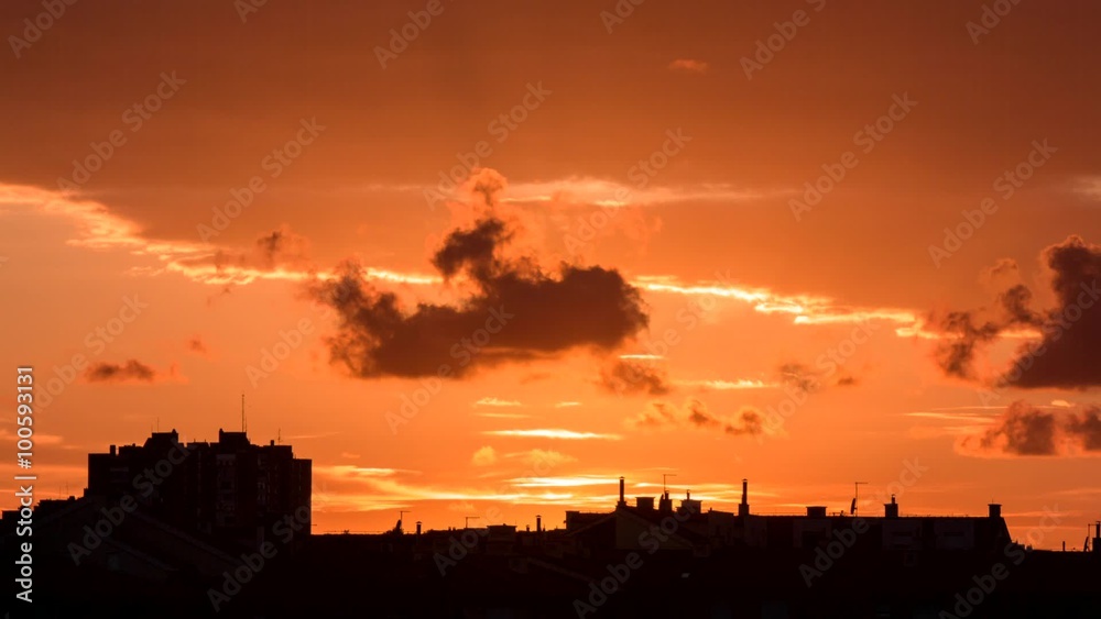 Sunset over village Stock Video | Adobe Stock