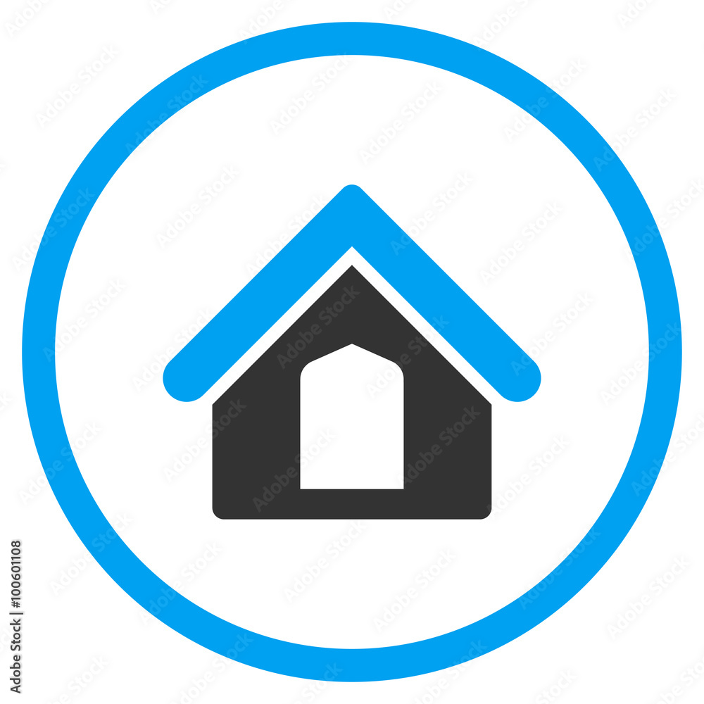 Home vector icon. Style is bicolor flat circled symbol, blue and gray ...