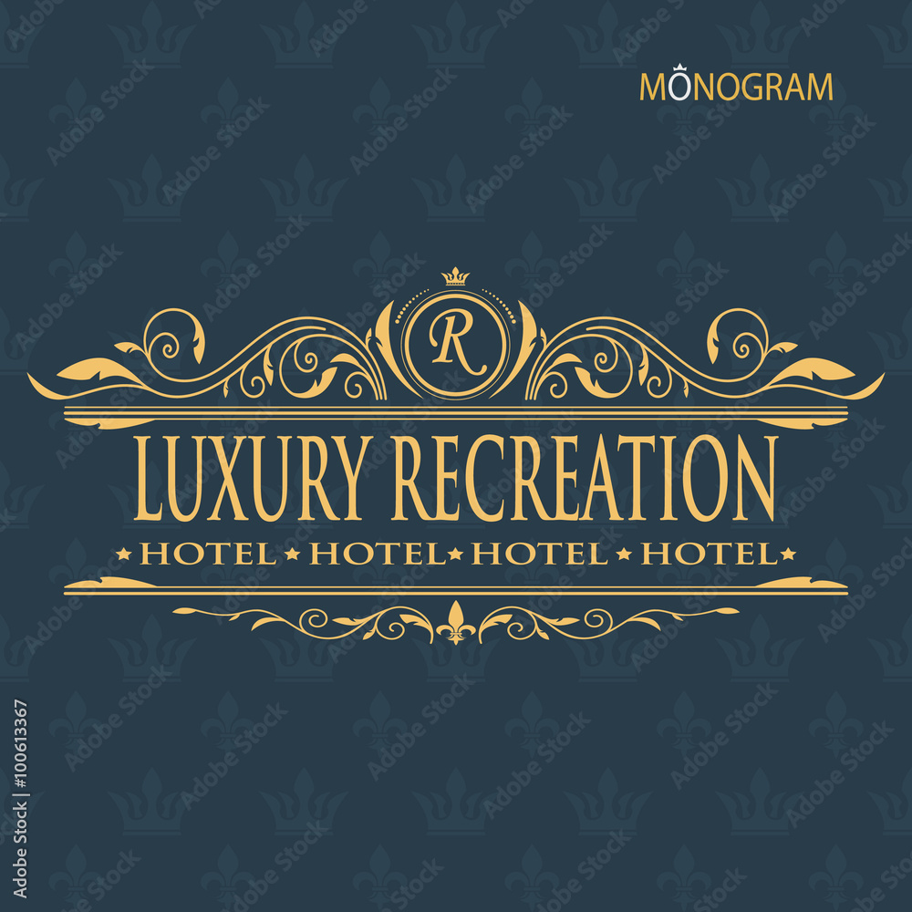 Vintage vector monogram. Elegant emblem logo for restaurants, hotels ...