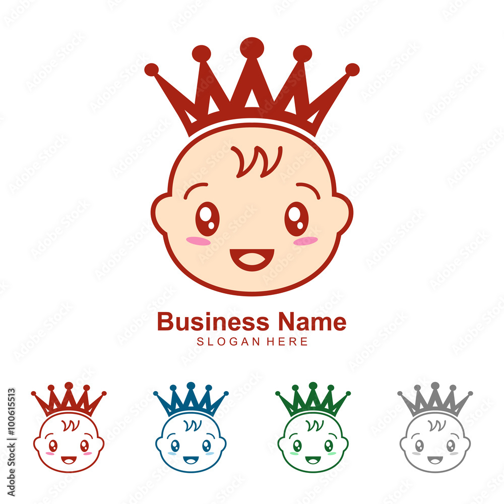 baby logo, king of baby vector logo design 2 Stock Vector | Adobe Stock