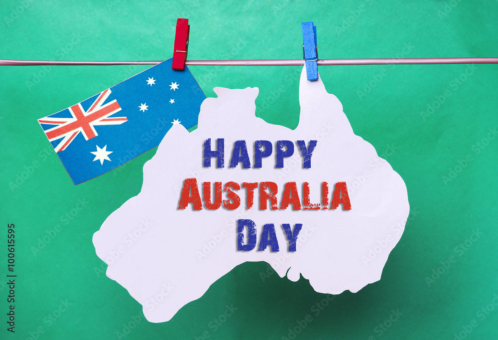 Celebrate Australia Day holiday on January 26 with a Happy messa Stock ...