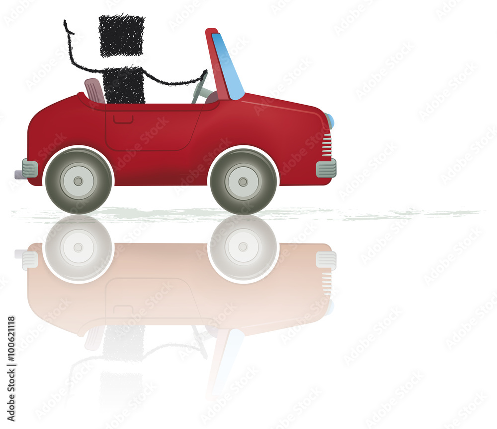 Driving A Car Illustration Of A Stick Figure Driving A Car Stock Vector Adobe Stock