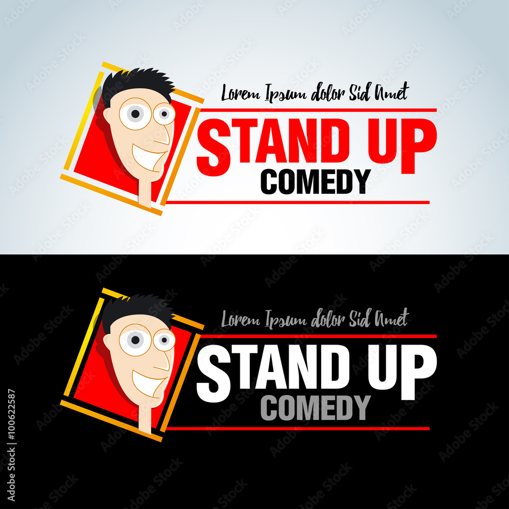 Stand up comedy logos, badges, emblems. Isolated vector illustrations ...