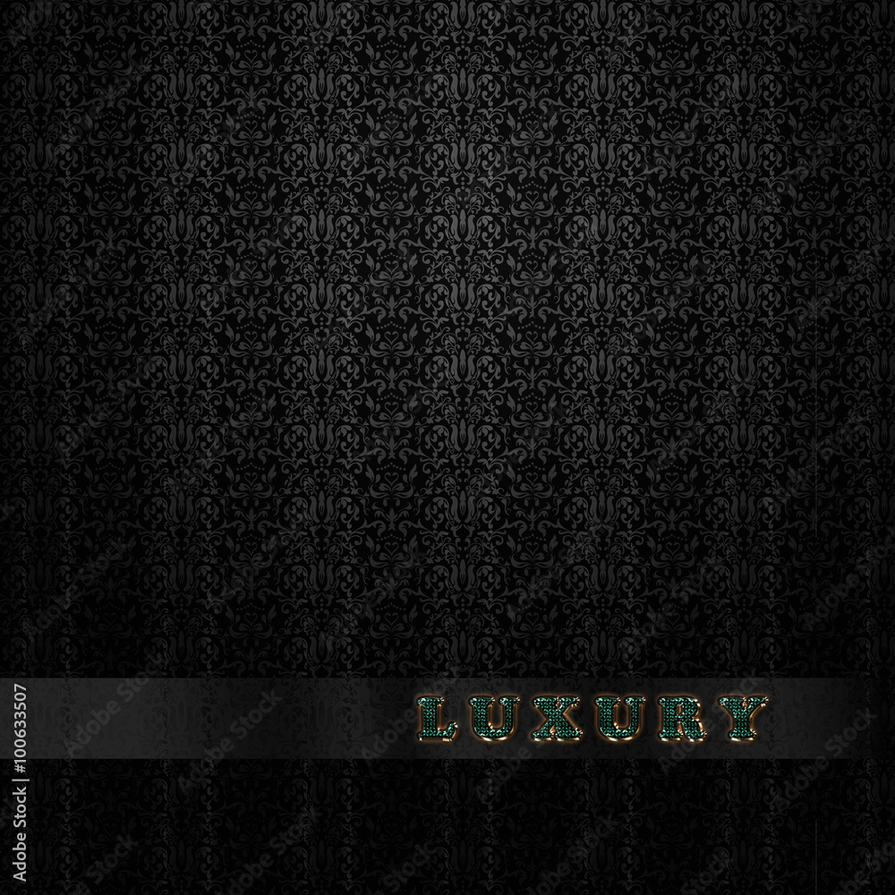 Gothic Damask luxury wallpaper background with word Stock Illustration ...