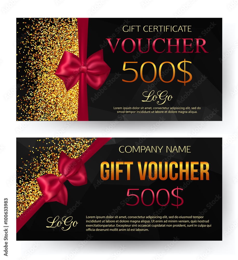 Gift voucher template. Gift card. Voucher vector. Voucher background ...