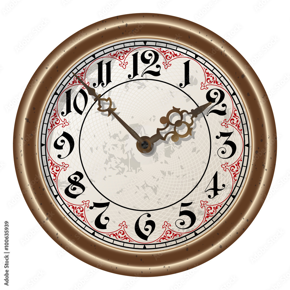 Ancient clock vector Stock Vector | Adobe Stock