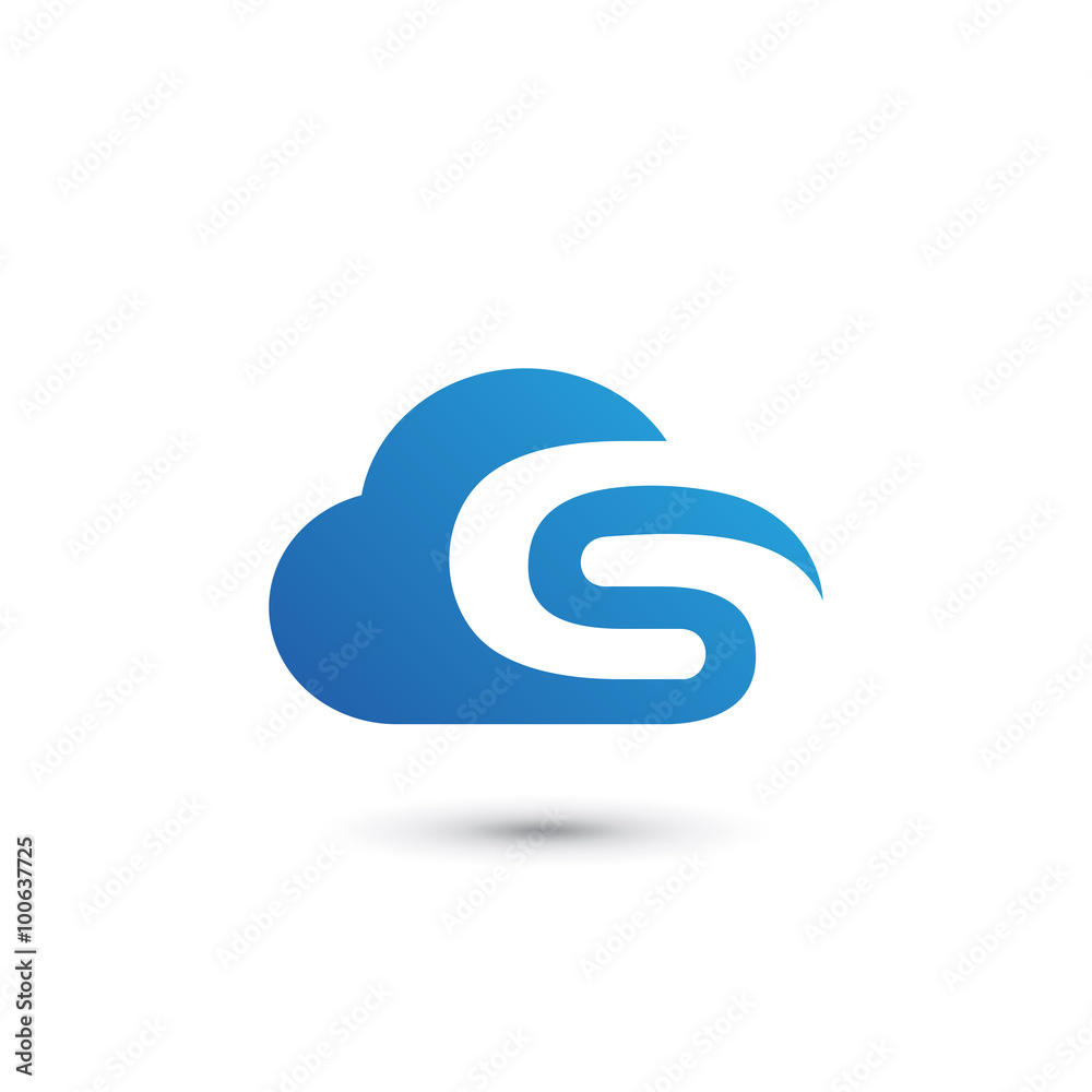 Cloud Letter S Logo Stock Vector | Adobe Stock