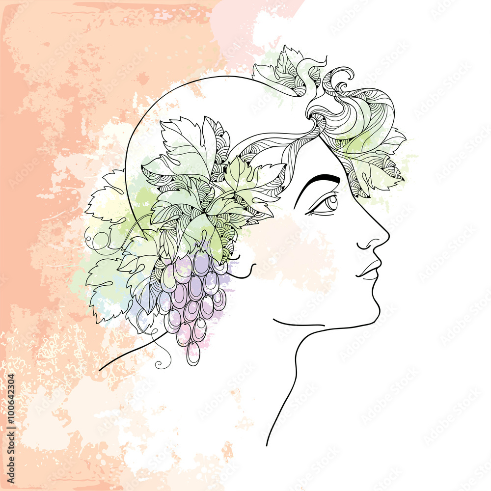 Bacchus God Of Wine Drawing