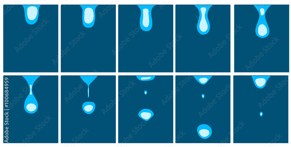 animation of falling droplets Stock Vector | Adobe Stock