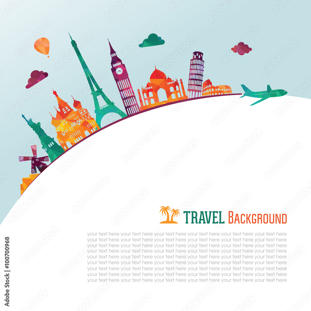 Travel and tourism background. Vector illustration Stock Vector | Adobe ...