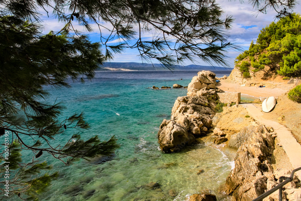 einsamer strand in Kroatien, dalmatien, pisak Stock Photo | Adobe Stock