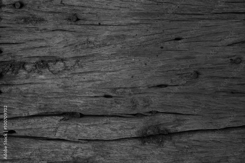 Hammering tack into the wood.The erosion of the wooden skin water..The ...