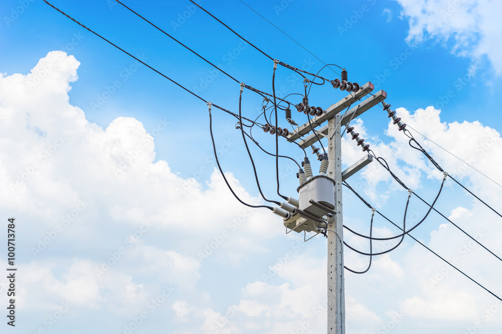 Poster block recloser,Electric wire on the pole, power – Wall Art ...