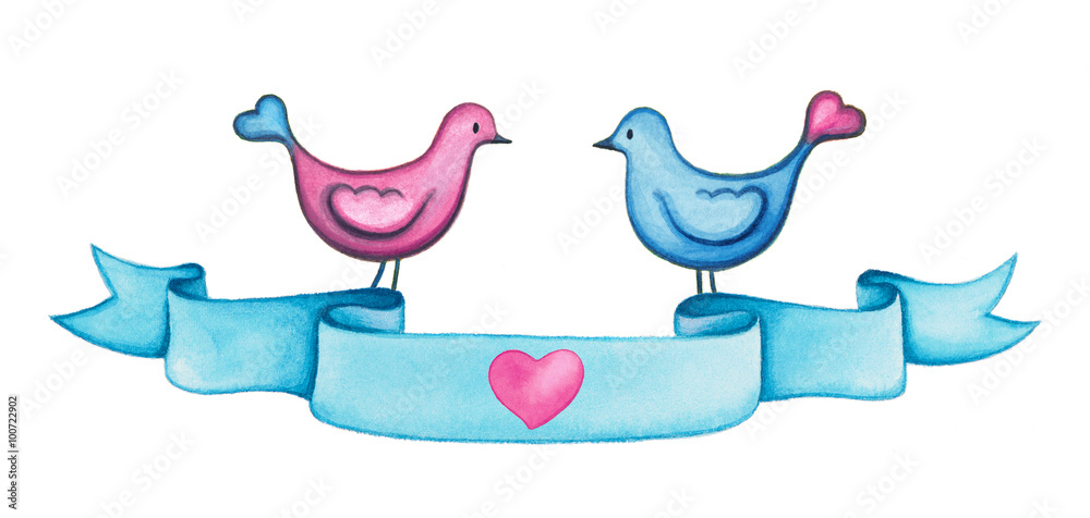 Blue Love Birds Clip Art